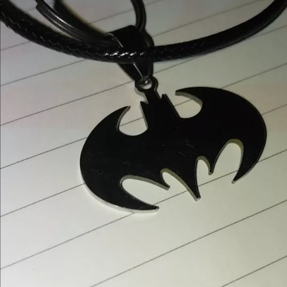 Batman | Accessories | Stainless Steel Leather Batman Necklace | Poshmark